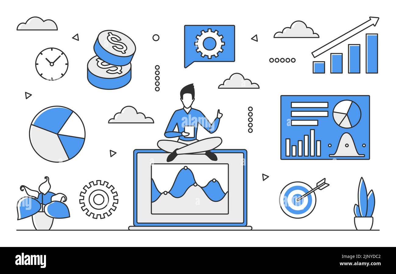 Various chart analysis and research results. Reporting statistics ...