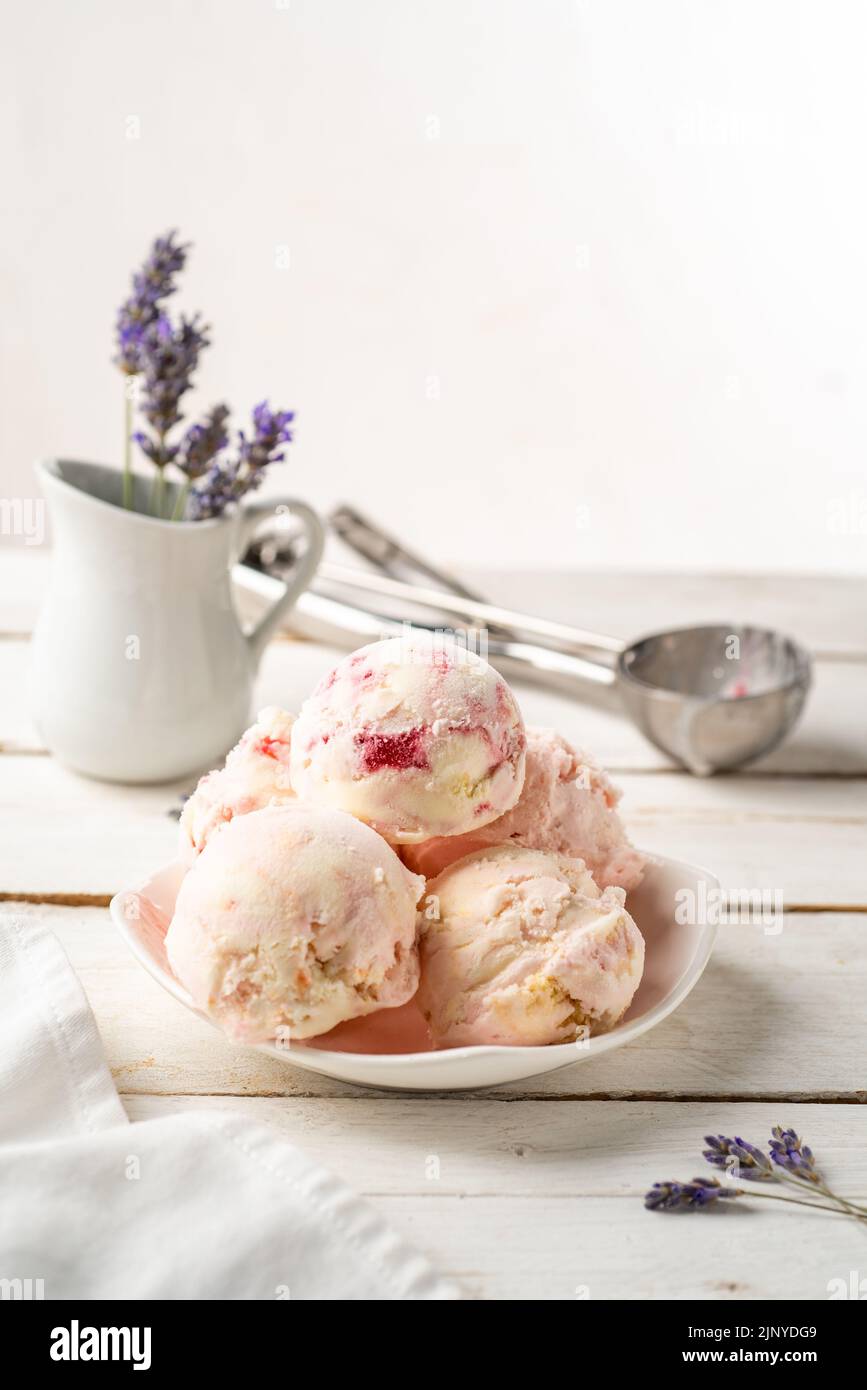 Berry ice cream scoops Stock Photo - Alamy