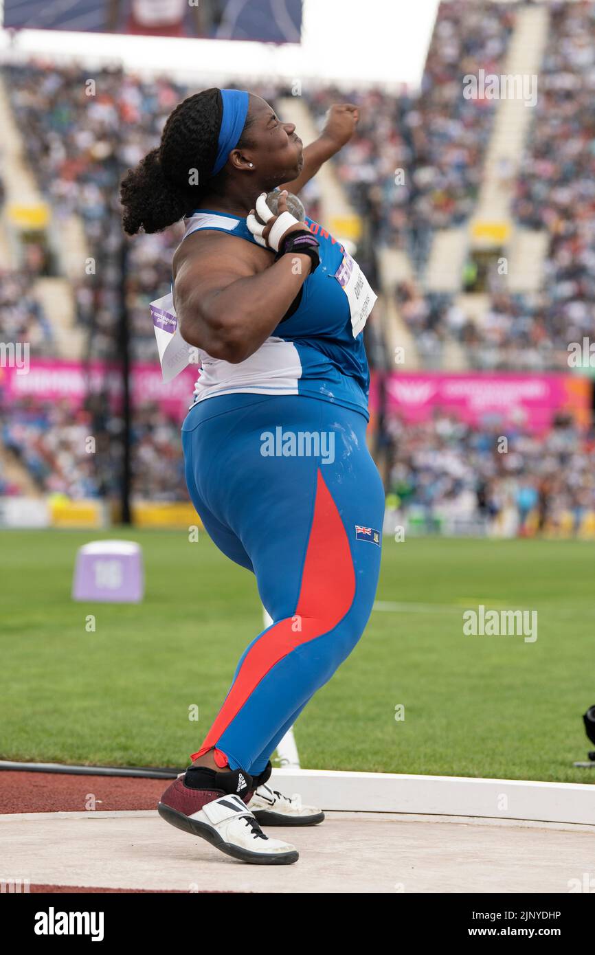 Trevia Gumbs of British Virgin Islands competing in the women’s shot ...