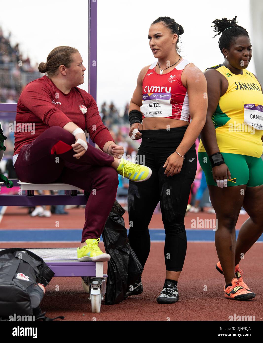 Sophie McKinna of England and Adele Nicoll of Wales competing in the ...
