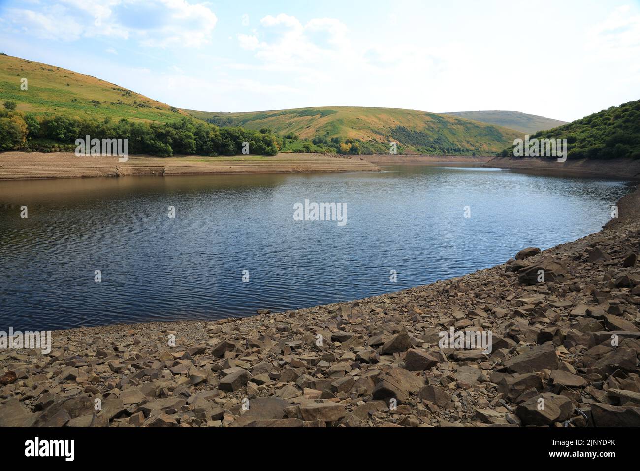 Meldon Reservoir at 49% full during 2022 drought, Near Okehampton ...