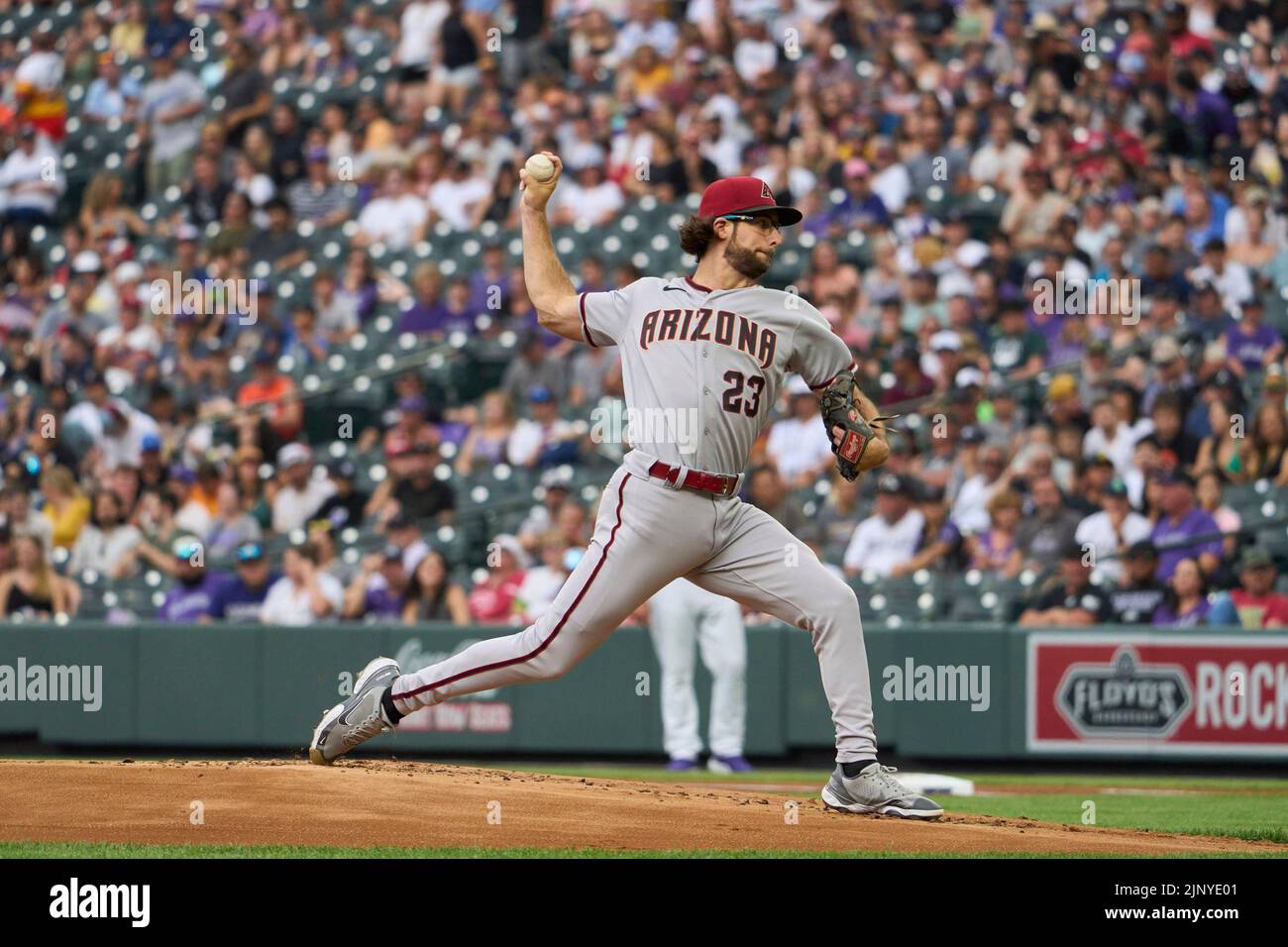 August 13 2022: Arizona pitcher Zac Gallen (23) throws a pitch during ...