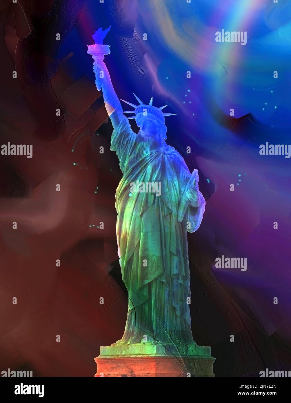 Liberty statue concept. 3D rendering Stock Photo - Alamy