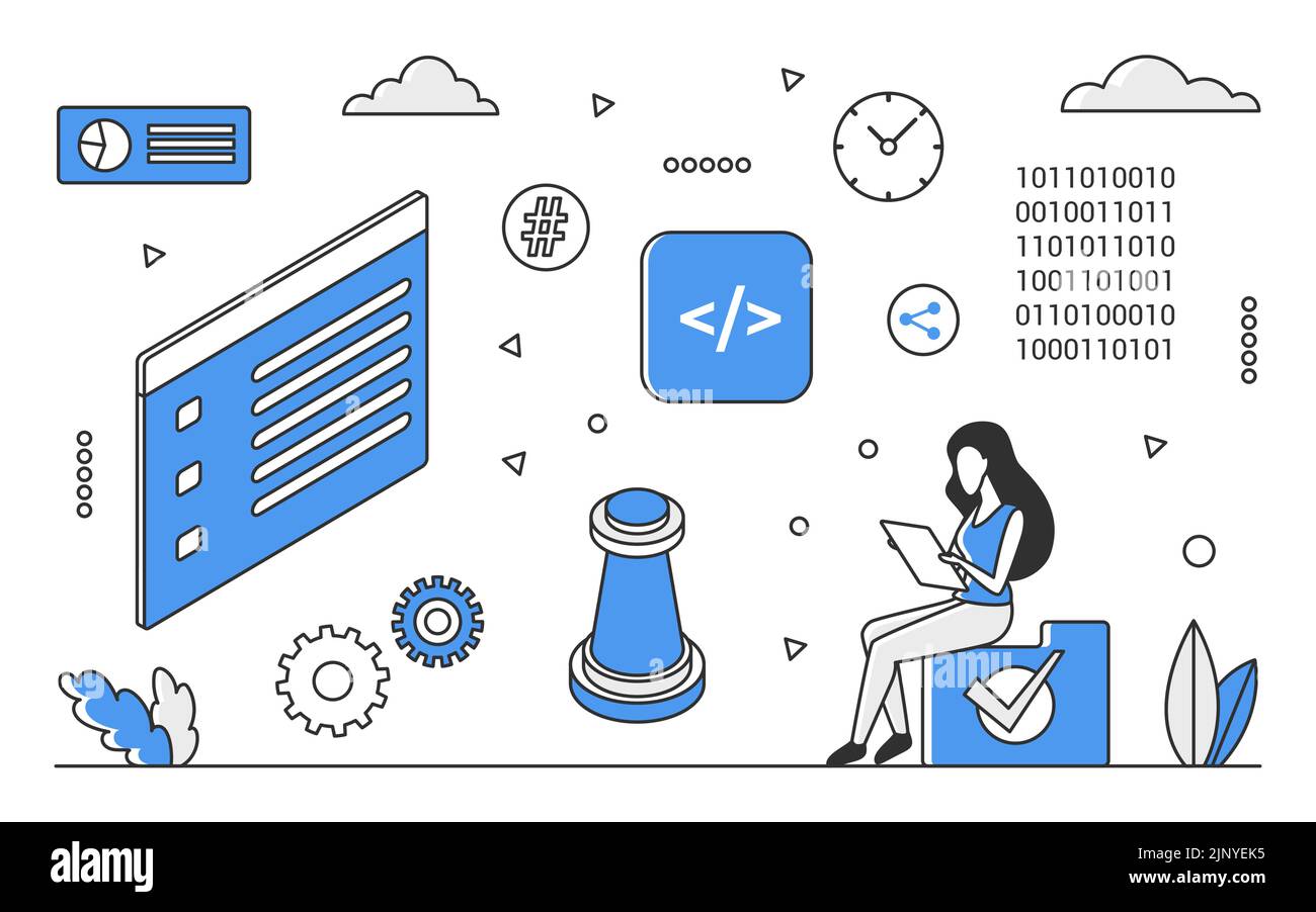 Programming Code Solution Software Development Coding Securized Source Monocolor Vector