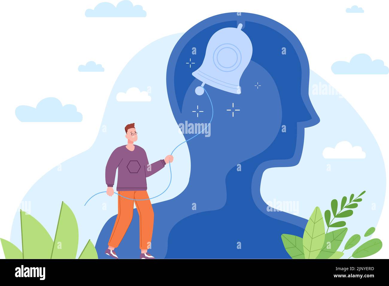 Awake inner mind. Aware action human self consciousness reflect ...