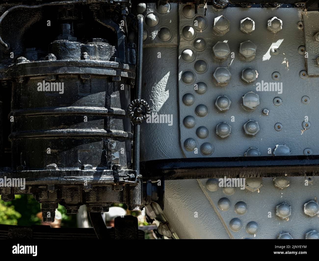 Steel components of an old steam engine Stock Photo - Alamy