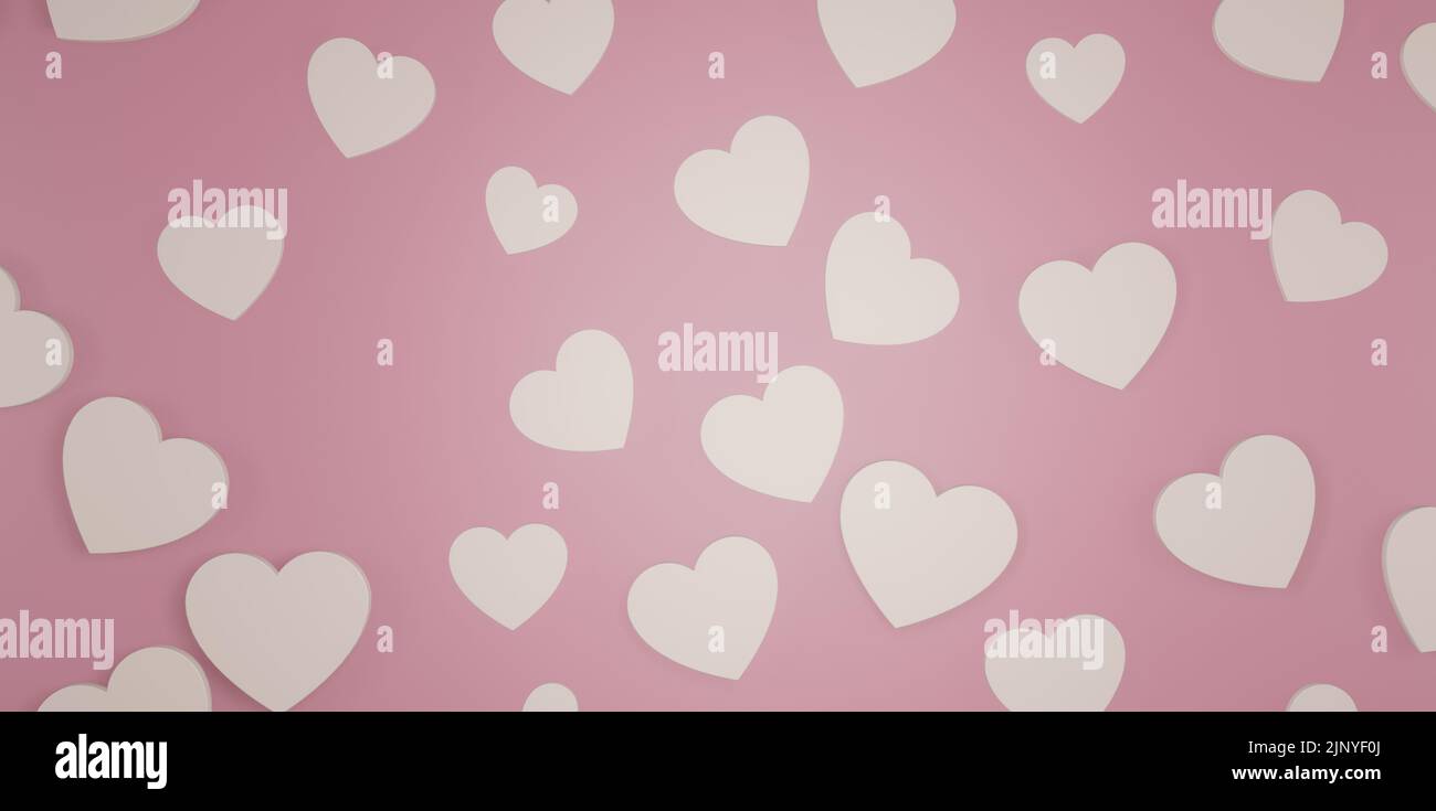 Light Color Hearts Background 3D Illustration Stock Photo - Alamy