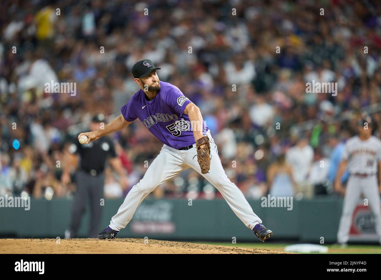 August 13 2022: Colorado pitcher Jake Bird (59) throws a pitch during ...