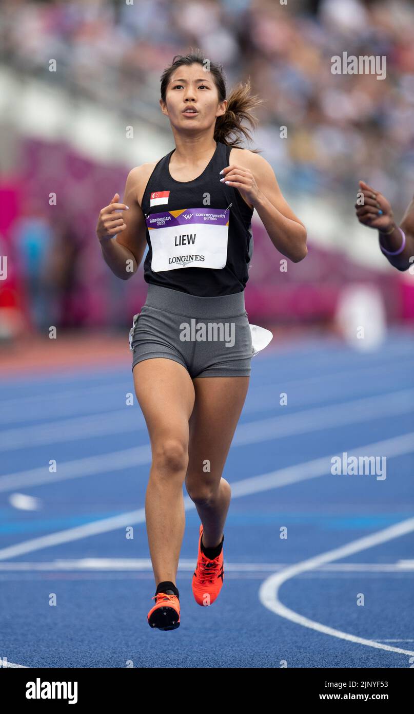 Bernice Yee Ling Liew of Singapore competing in the women’s 100m heats ...