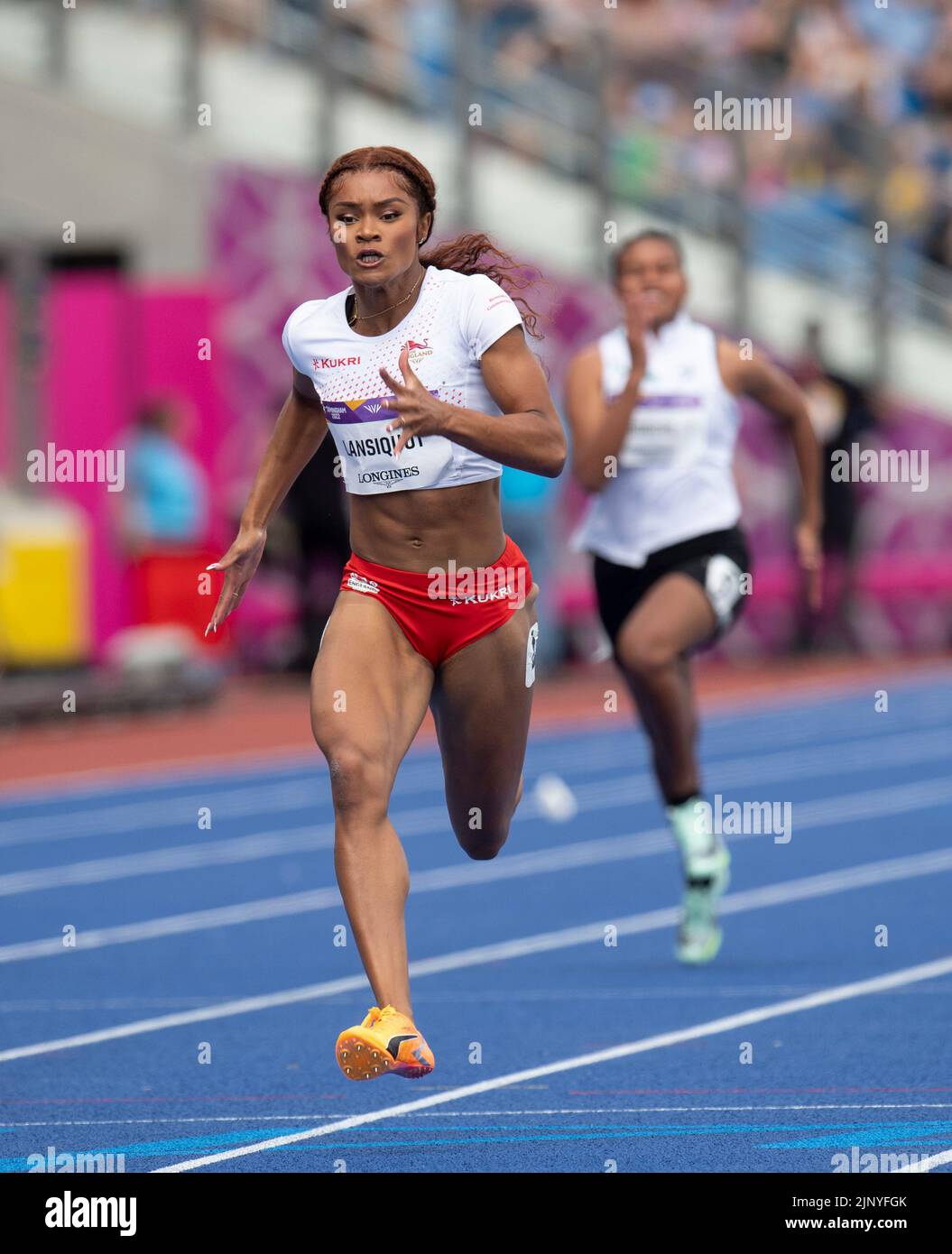 Imani Lansiquot of England competing in the women’s 100m heats at the ...