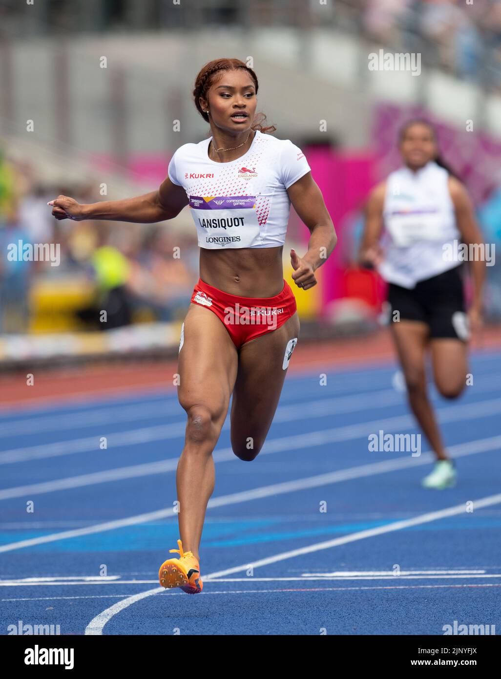 Imani Lansiquot of England competing in the women’s 100m heats at the ...