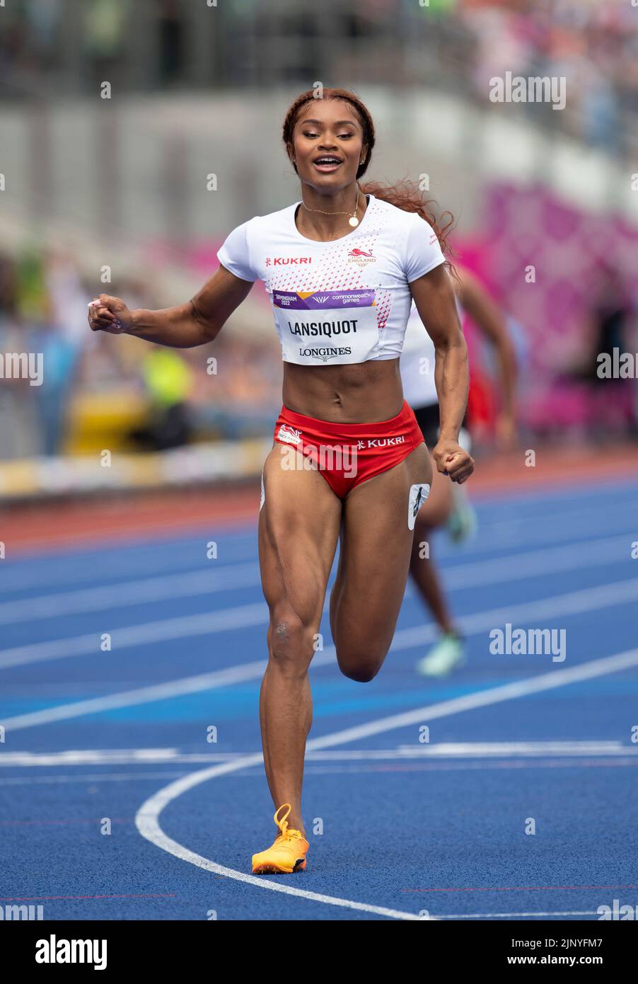 Imani Lansiquot of England competing in the women’s 100m heats at the ...