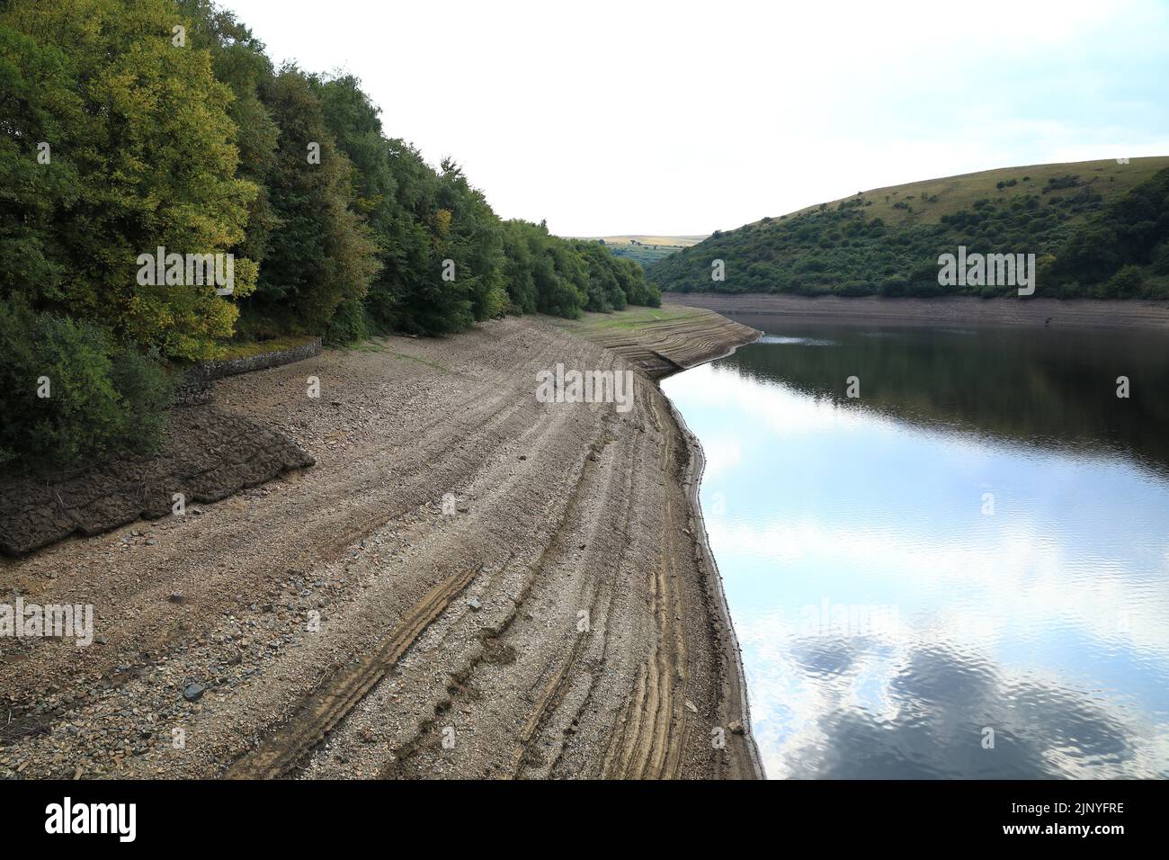 Meldon Reservoir at 49% full during 2022 drought, Near Okehampton ...
