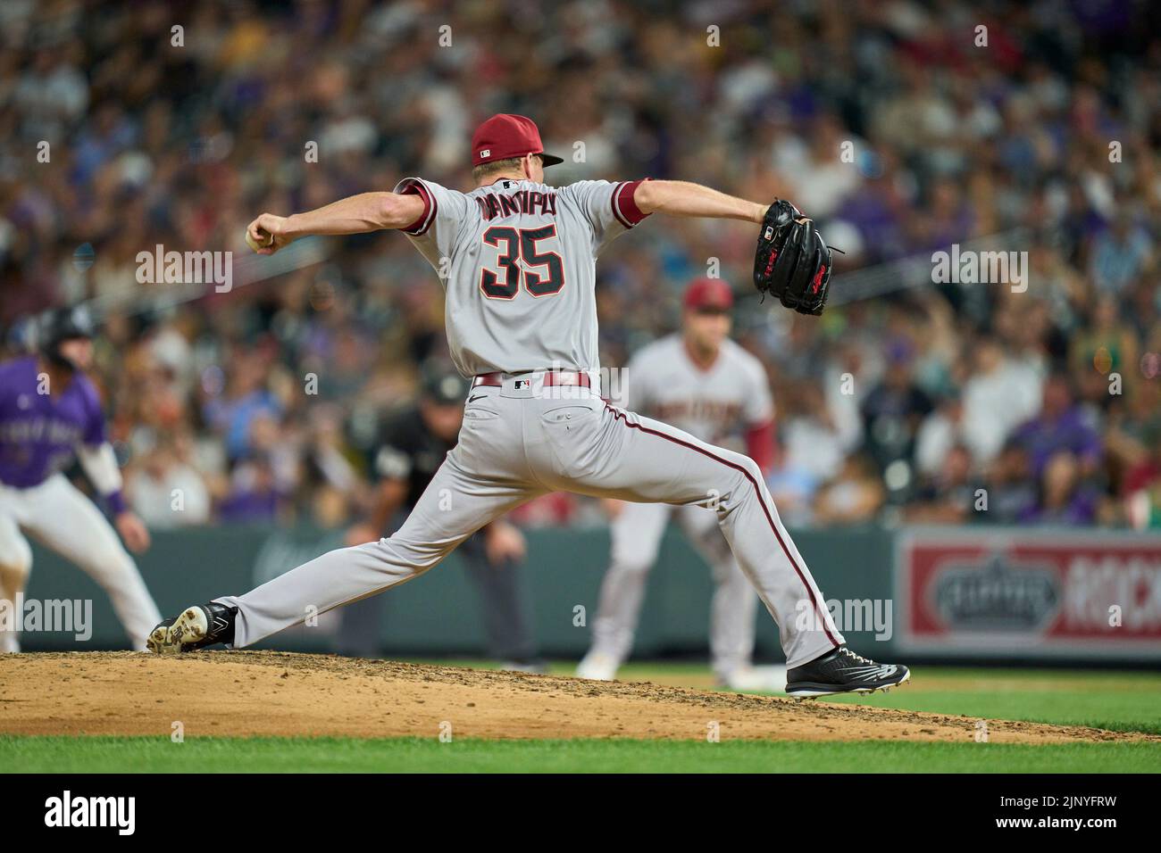 August 13 2022: Arizona pitcher Joe Mantiply (35) throws a pitch during ...