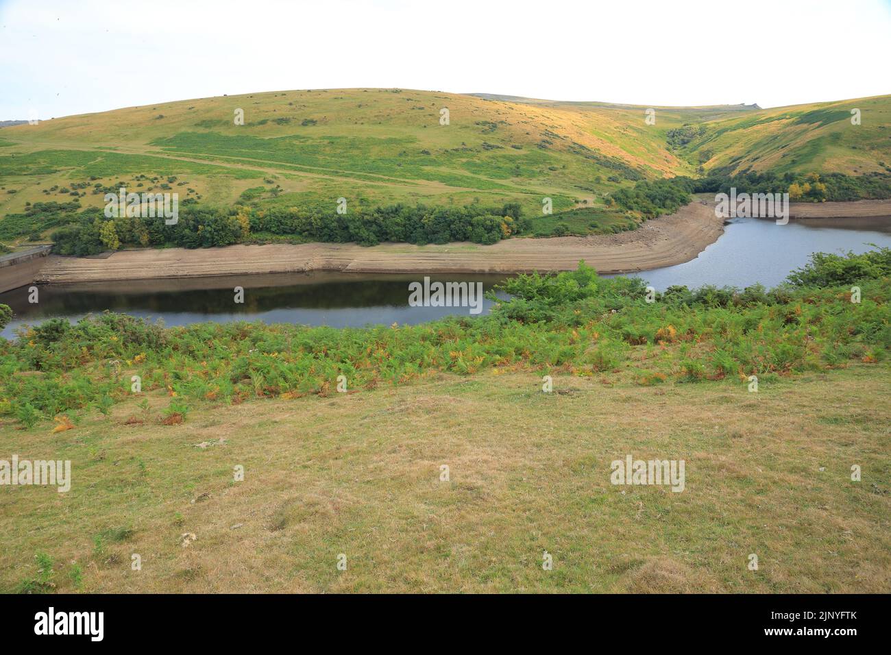 Meldon Reservoir at 49% full during 2022 drought, Near Okehampton ...