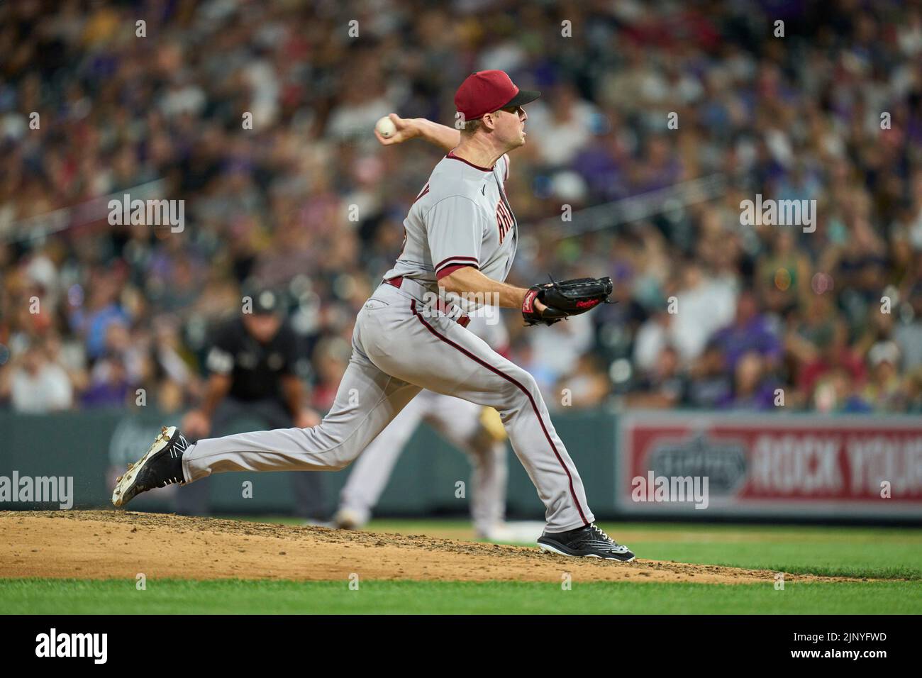 August 13 2022: Arizona pitcher Joe Mantiply (35) throws a pitch during ...
