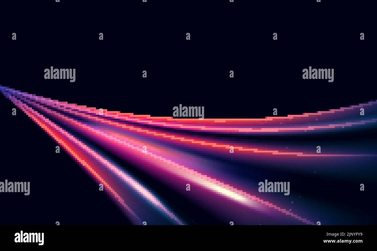 Speed motion abstract violet purple light effect at night vector ...