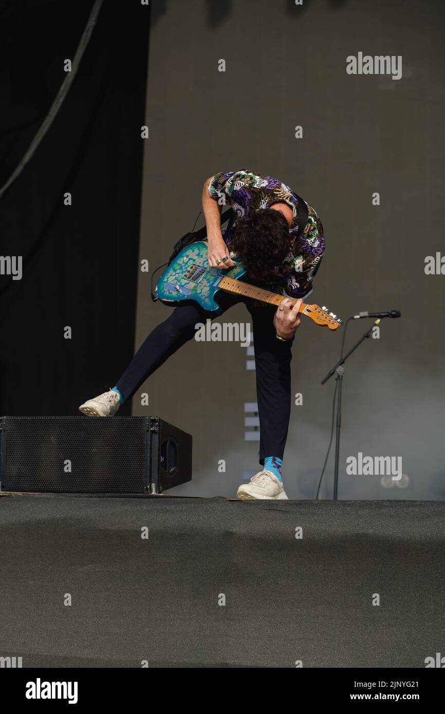 Newquay, Cornwall, UK. 14th August, 2022. The Wombats performing on ...