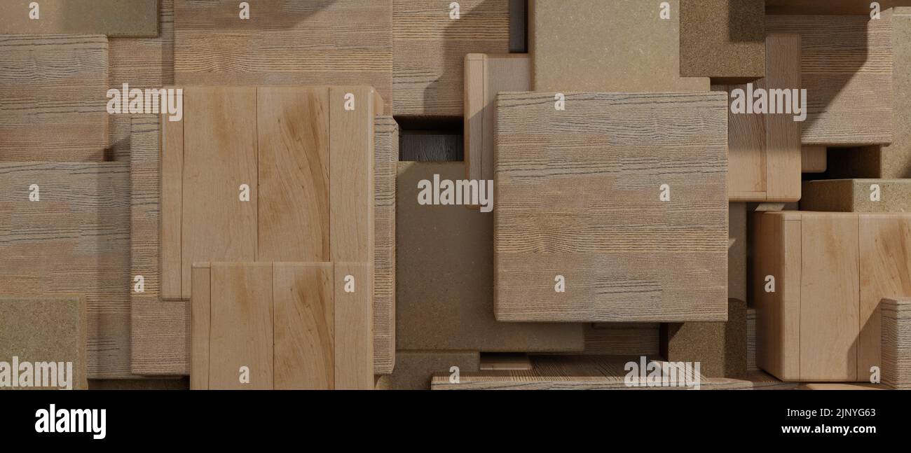 Brown wood blocks texture abstract background wallpaper Stock Photo - Alamy