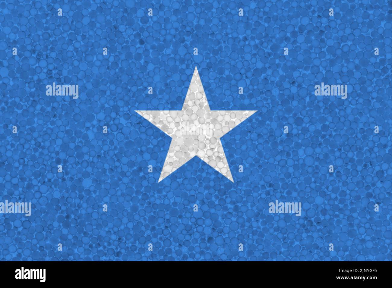 Somalia flag on styrofoam texture. national flag painted on the surface ...