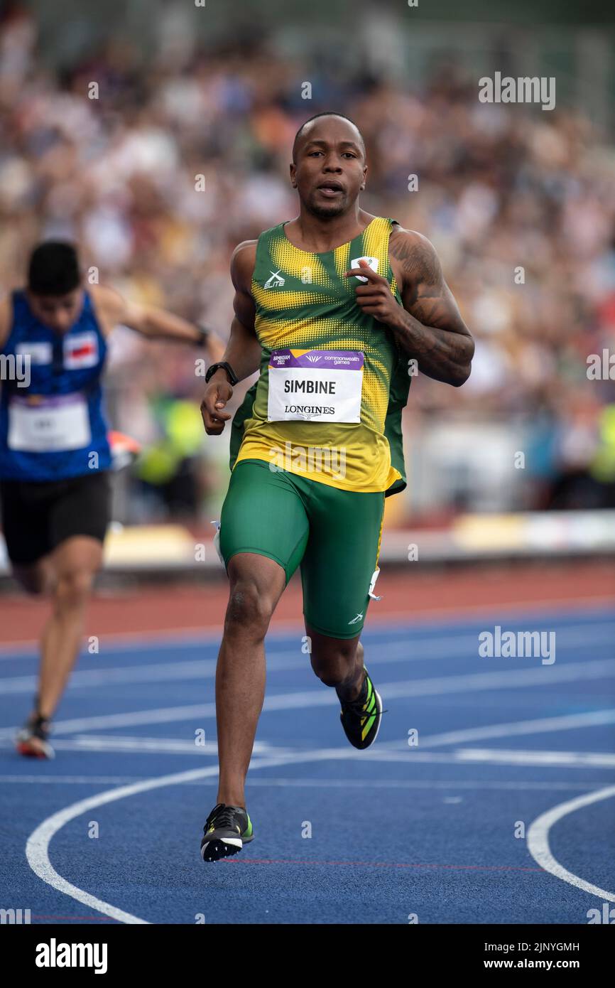 Akani Simbine of South Africa competing in the men’s 100m heats at the ...