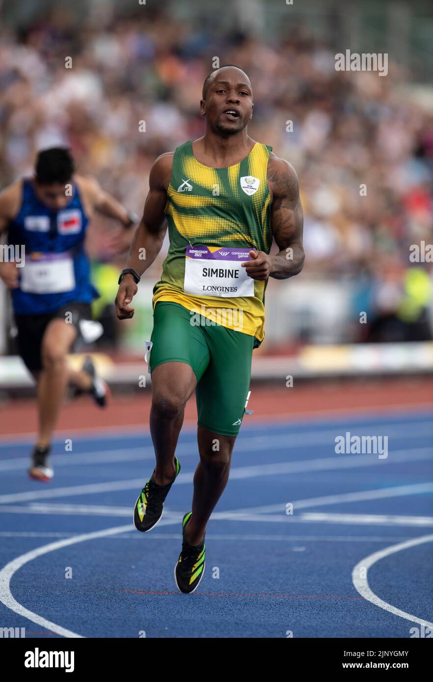 Akani Simbine of South Africa competing in the men’s 100m heats at the ...