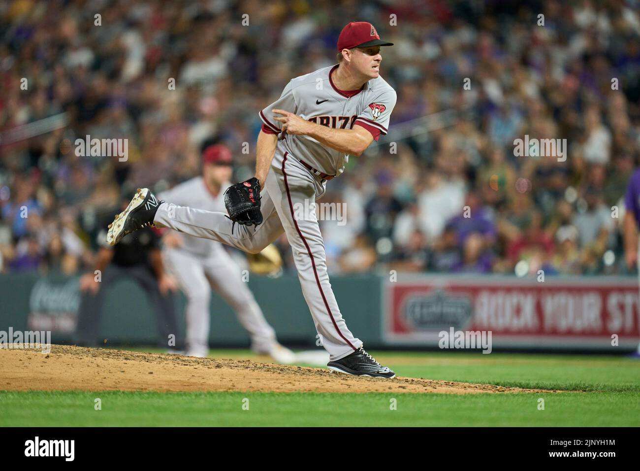 August 13 2022: Arizona pitcher Joe Mantiply (35) throws a pitch during ...