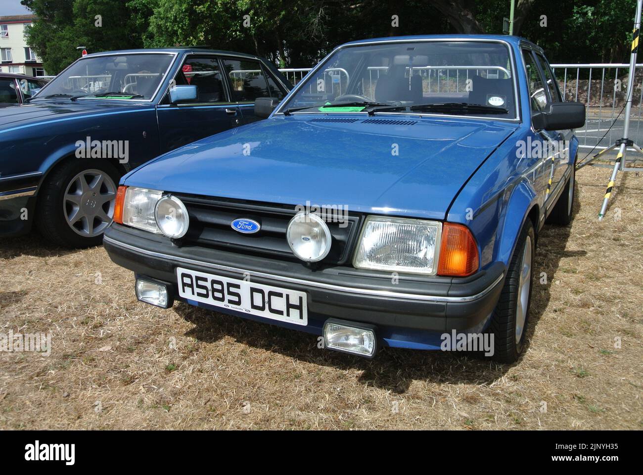 A 1984 Ford Escort Mk3 parked on display at the English Riviera classic ...