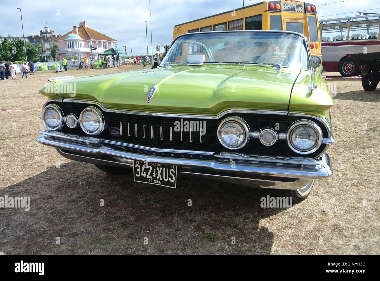 A 1959 Oldsmobile 88 parked on display at the English Riviera classic ...