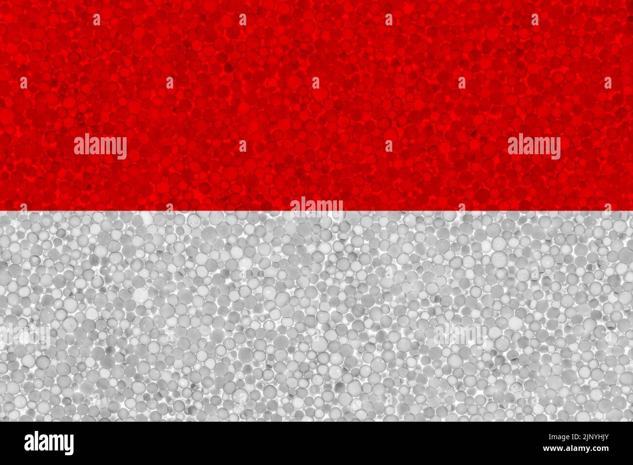 Indonesia flag on styrofoam texture. national flag painted on the ...