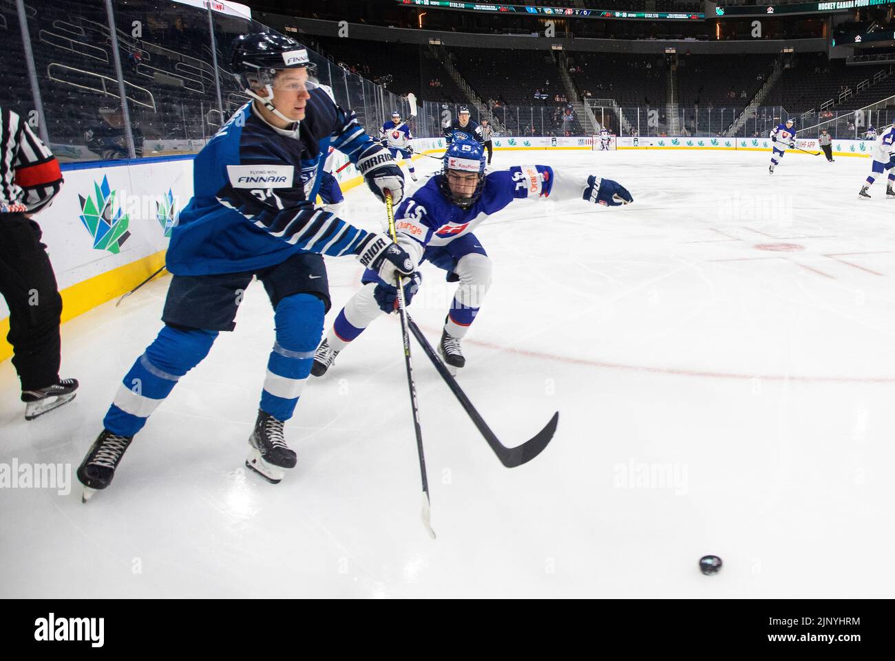 Finland's Oliver Kapanen (27) and Slovakia's Dalibor Dvorsky (15 ...
