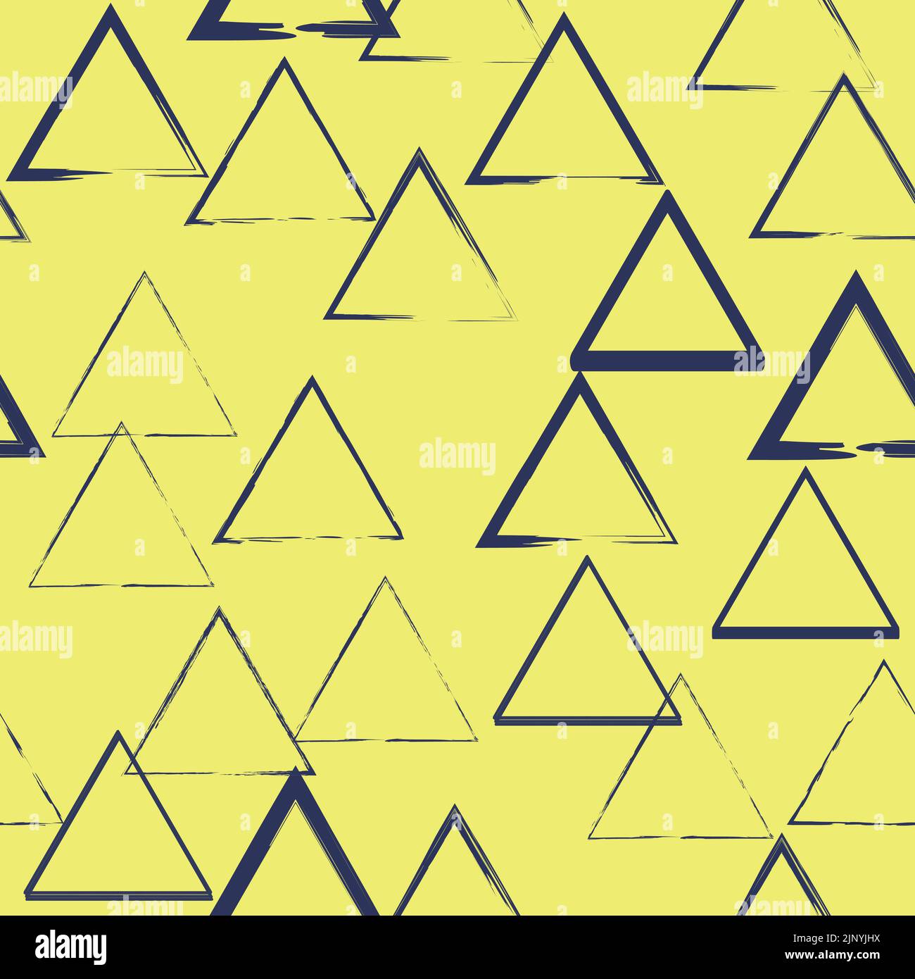 Seamless geometric tribal triangle hand drawn. Black and yellow ...