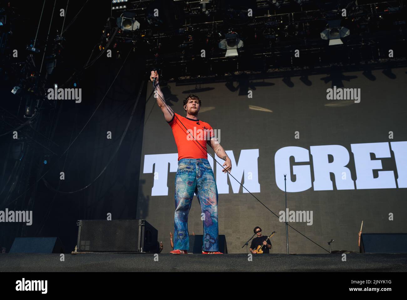 Newquay, Cornwall, UK. 14th August, 2022. Tom Grennan performing on ...