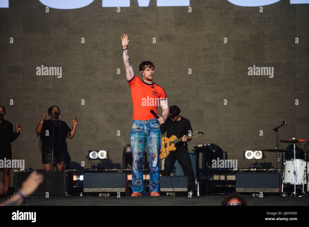 Newquay, Cornwall, UK. 14th August, 2022. Tom Grennan performing on ...