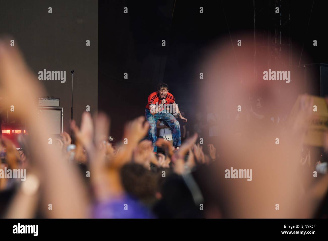 Newquay, Cornwall, UK. 14th August, 2022. Tom Grennan performing on ...