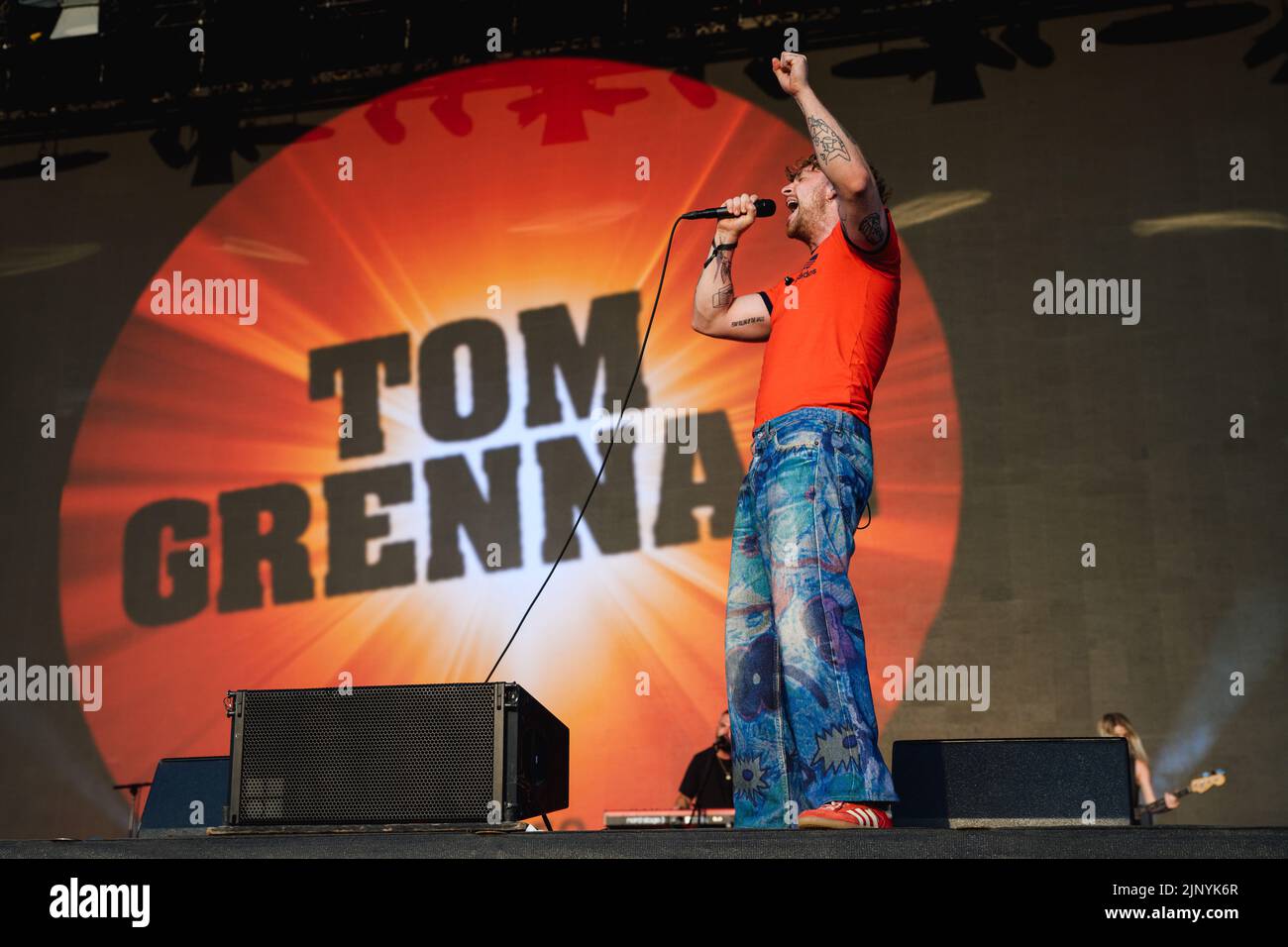 Newquay, Cornwall, UK. 14th August, 2022. Tom Grennan performing on ...