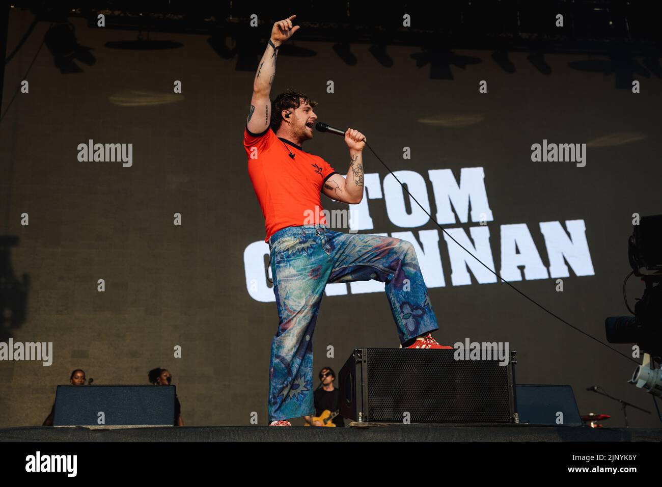 Newquay, Cornwall, UK. 14th August, 2022. Tom Grennan performing on ...