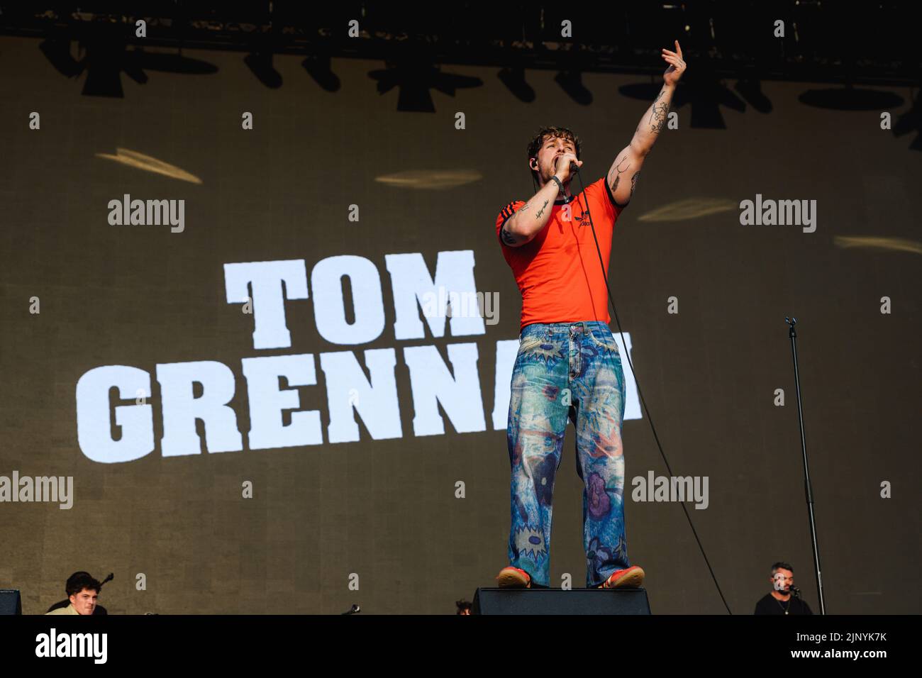 Newquay, Cornwall, UK. 14th August, 2022. Tom Grennan performing on ...