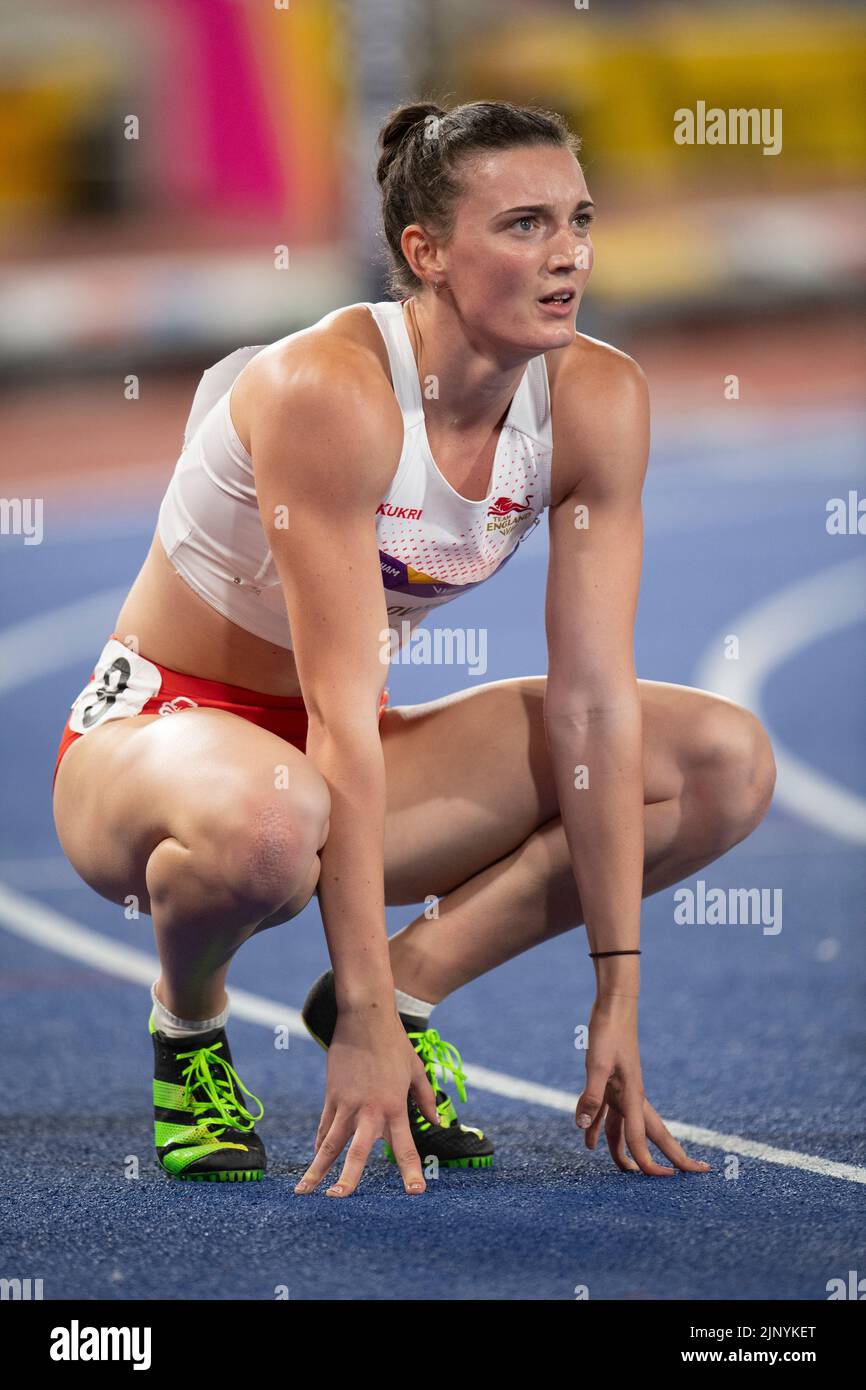 Jade O'Dowda of England competing in the women's 200m heptathlon at the ...