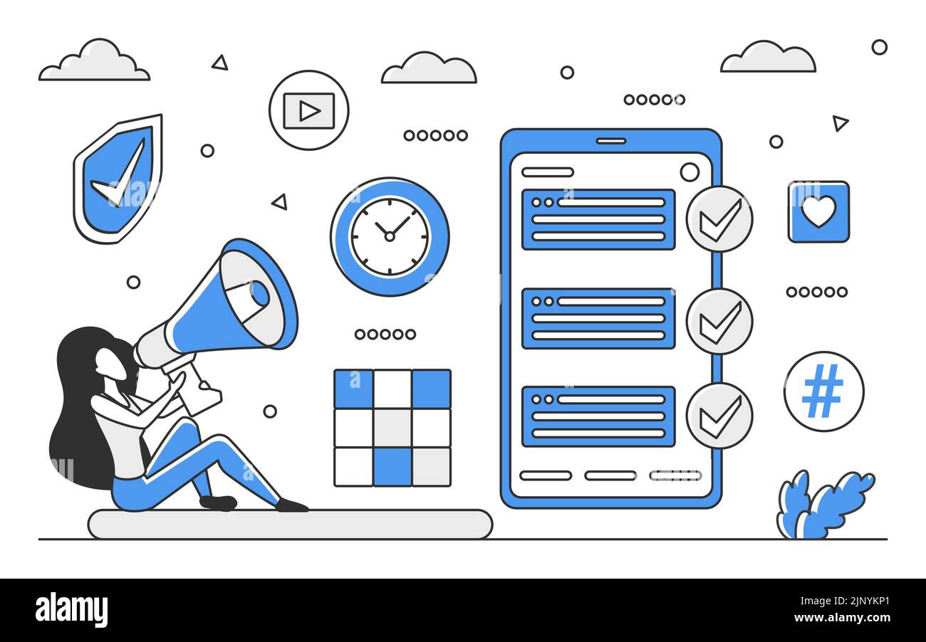 Working daily task. Routine planning, effective time management vector ...