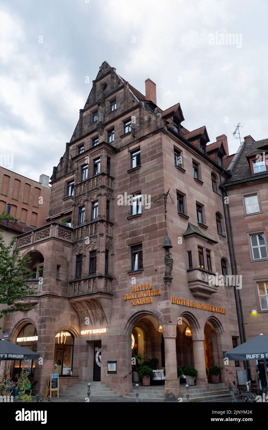 Nuremberg, Bavaria, Germany, July 9, 2022 Historic buildings in the old ...