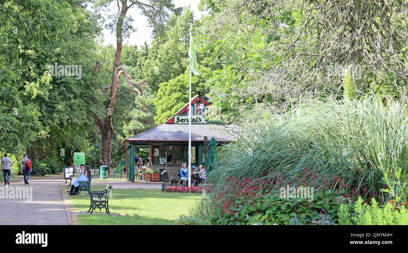 The Summerhouse outdoor cafe. Castle grounds / Bute Park, Cardiff ...