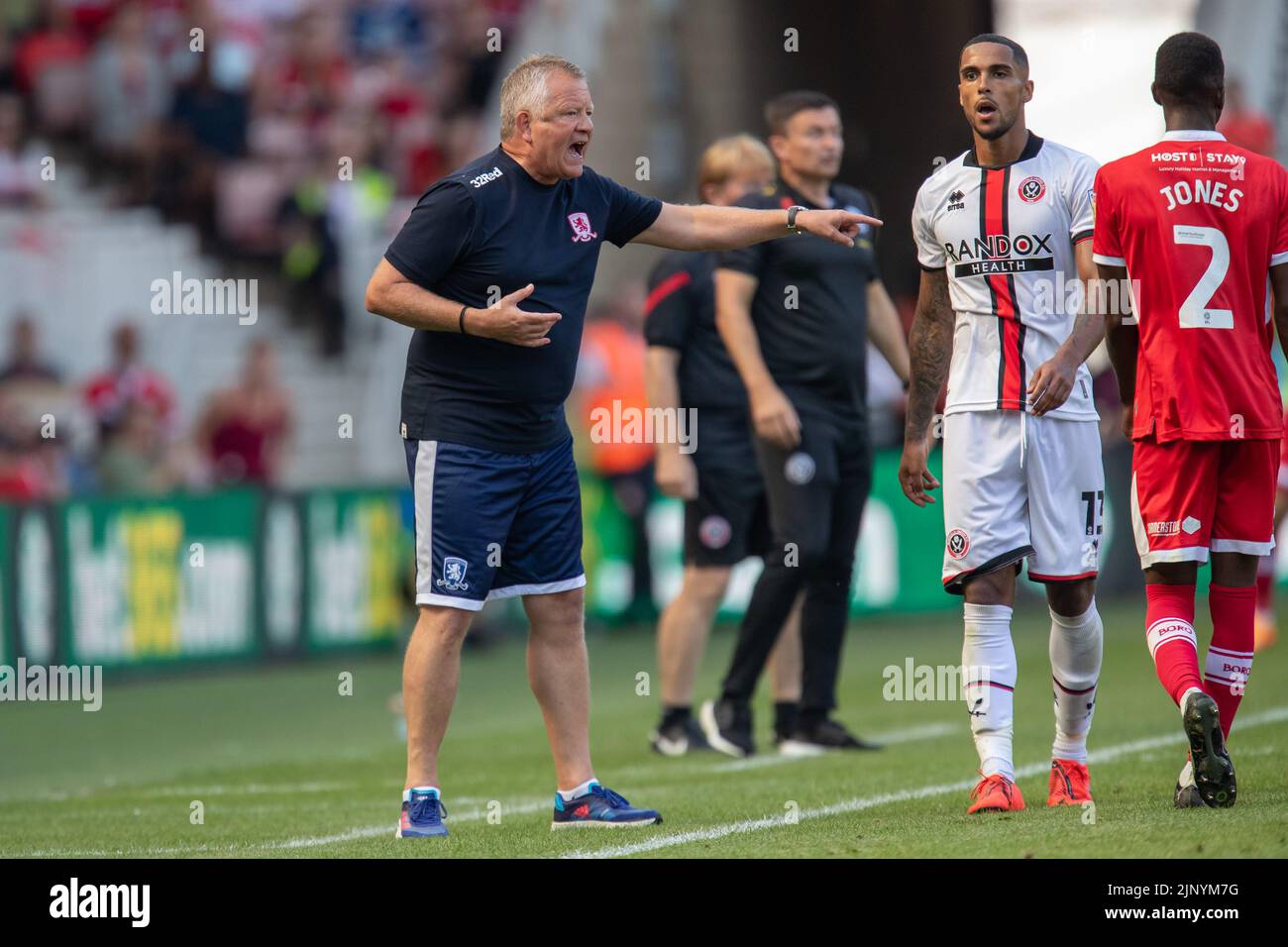An animated Chris Wilder manager of Middlesbrough reacts on the ...