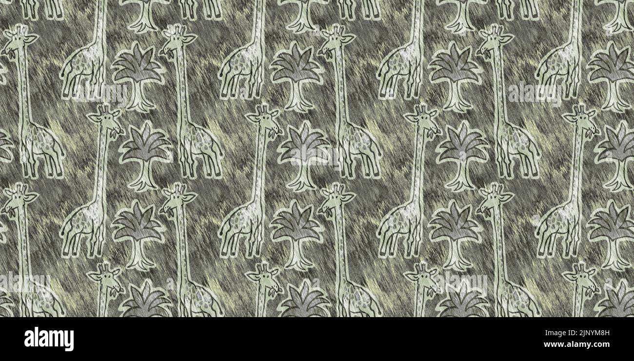 Cute safari wild giraffe animal border for babies room decor. Seamless ...