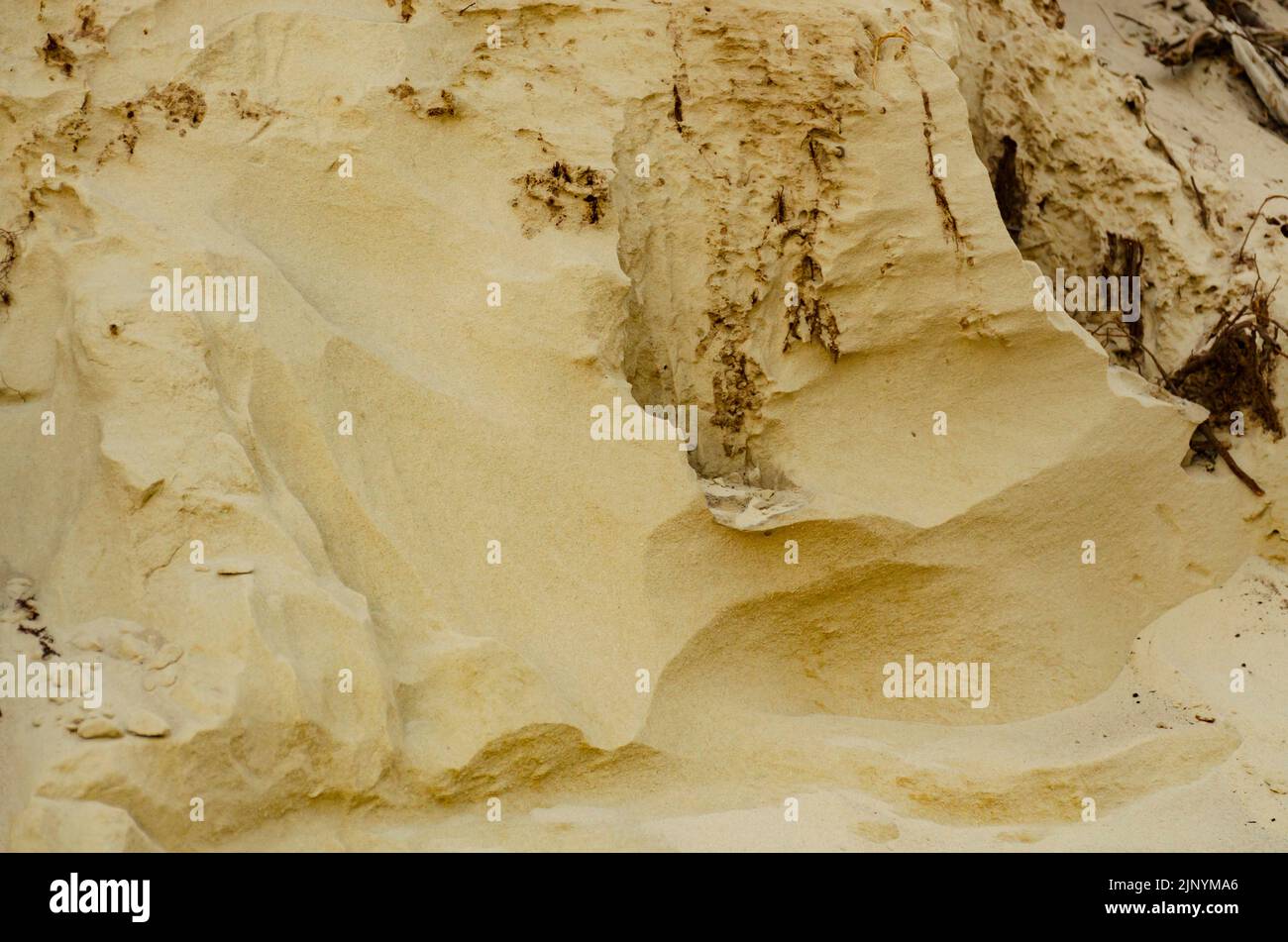 Weathered sand sculptures or formations. Sand nature texture in summer ...