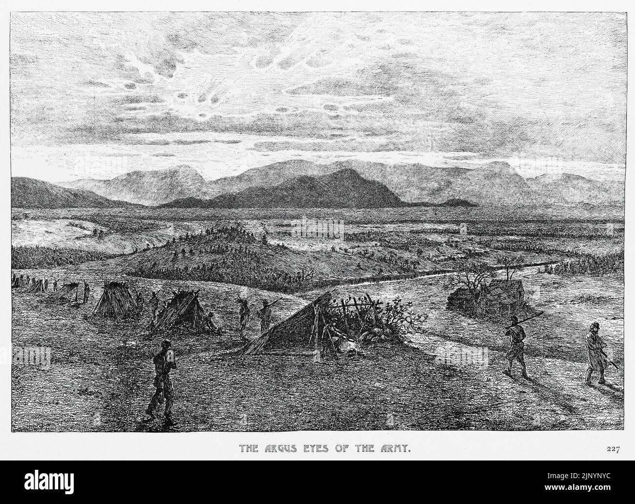 The Argus Eyes of the Army. Union Army outer picket line. 19th century ...