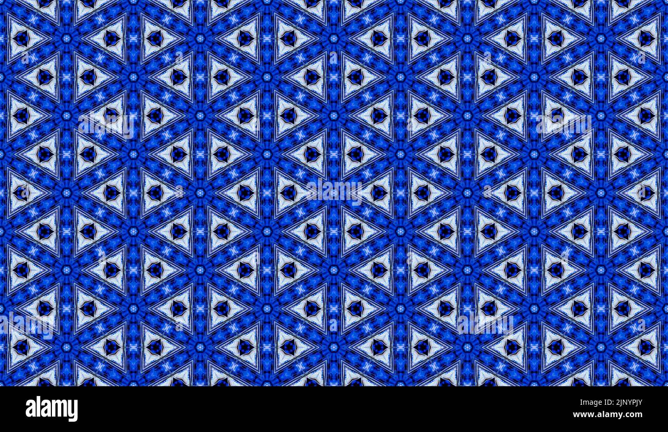 Seamless repeat pattern in blue and white shapes Stock Photo - Alamy