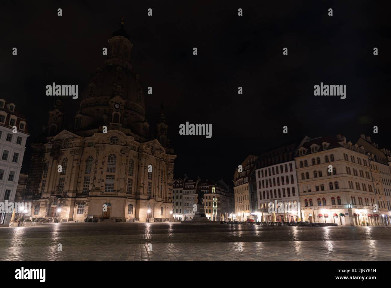 Dresden, Saxon, Germany, July 10, 2022 Night scenery at the market ...