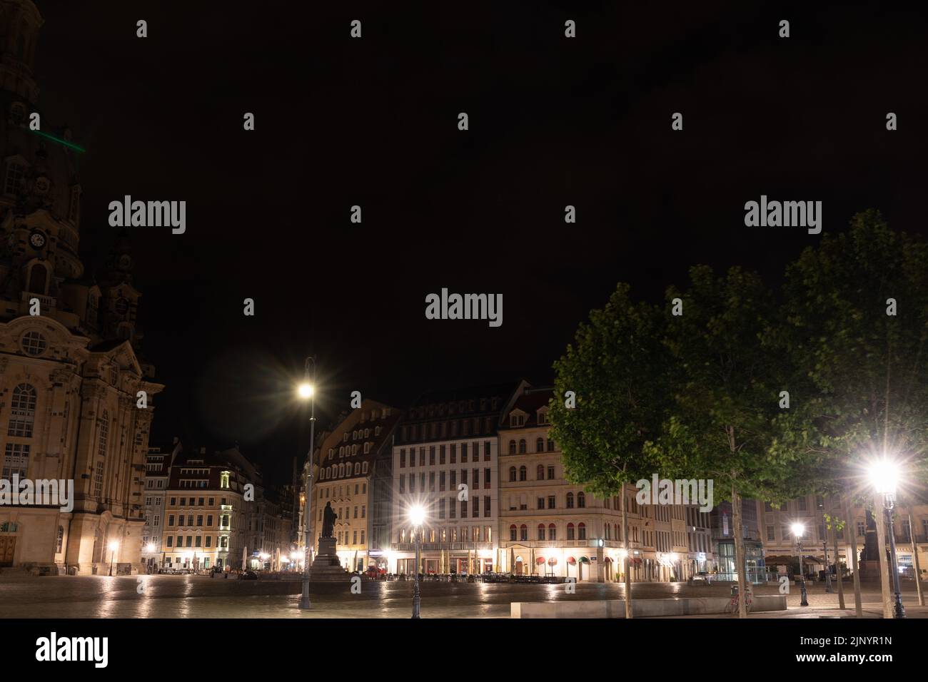 Dresden, Saxon, Germany, July 10, 2022 Night scenery at the market ...