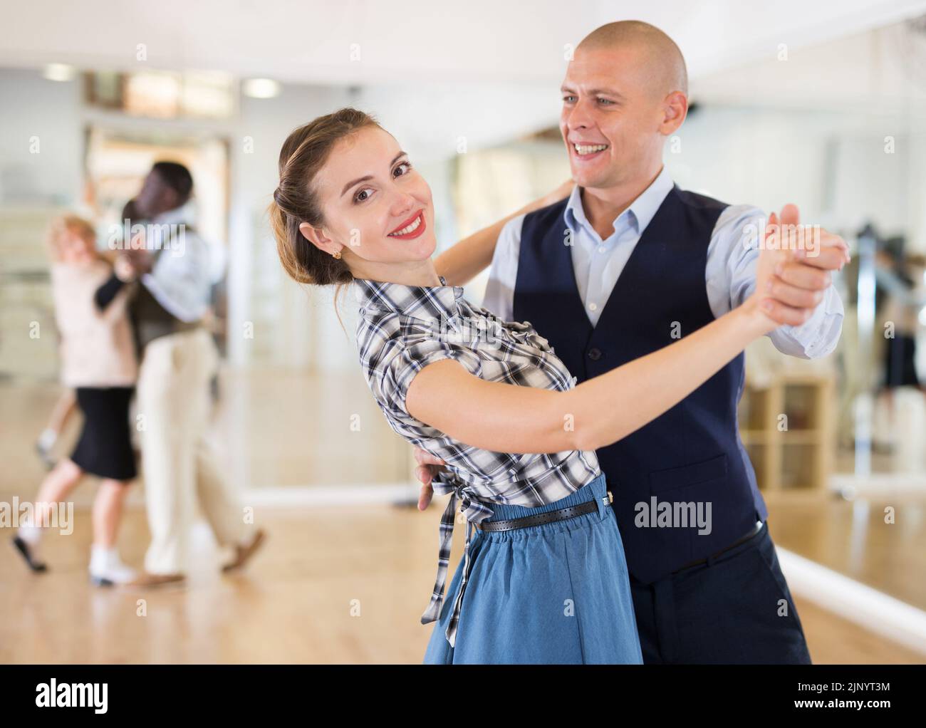 Adult woman ballroom dancing lesson hi-res stock photography and images - Alamy